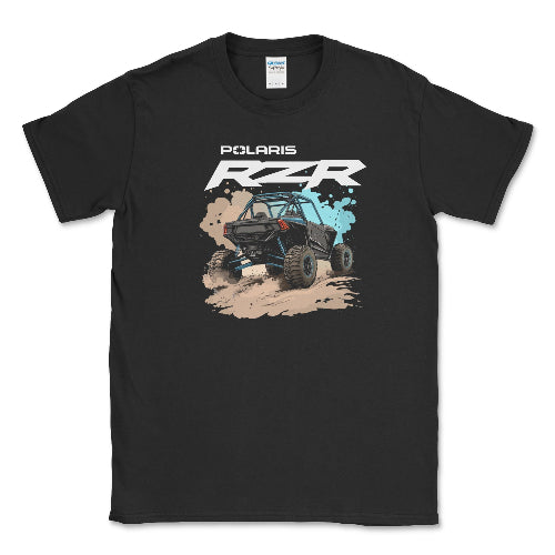 Polaris RZR Sand Dune Buggy Tee Shirt - Heather Navy / Large - Buy Now!