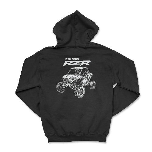 RZR Black Zip-Up Hoodie-Polaris Adventure Apparel - Buy Now!