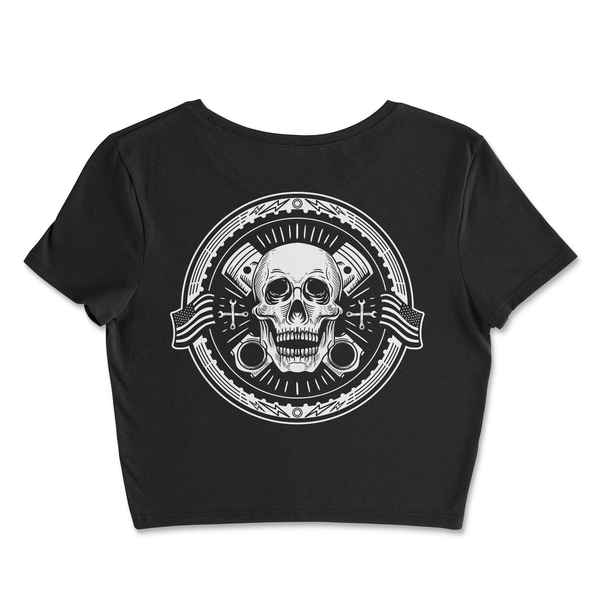 Edgy Women's Crop Top with Skull Design - Buy Now!